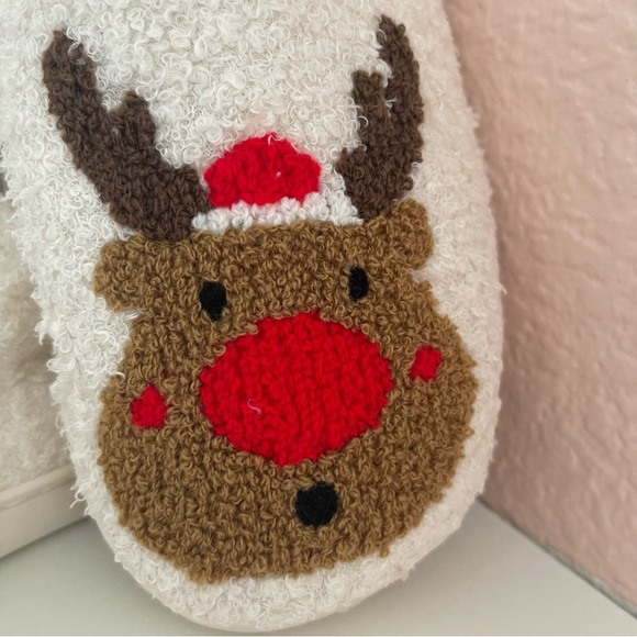 Shoes | Nwt Christmas Rudolph The Reindeer Fuzzy Slippers Warm Cozy ...